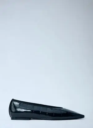 TOTEME Croc-embossed Leather Ballerina Flats