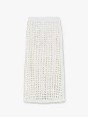 Max Mara Perforated Cotton Skirt