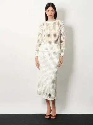 Max Mara Perforated Cotton Skirt