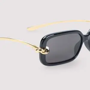 Bottega Veneta Knot Rectangular Sunglasses - Black