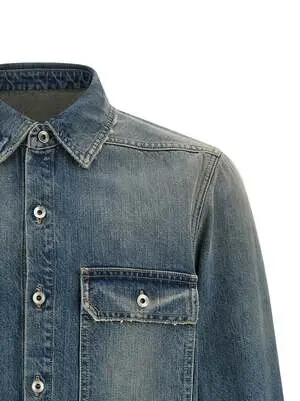 Rick Owens Indigo Denim Outershirt Jacket - Blue