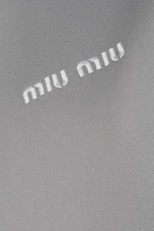 Miu Miu Zip-up Knitwear With Logo Detailing