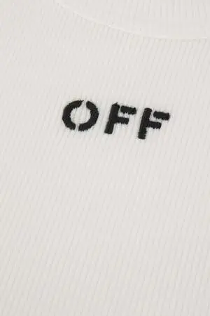 Off-White Ribbed T-shirt With Logo Detail
