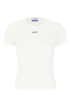 Off-White OFF-WHITE Ribbed T-Shirt With Logo Detail Multicolor
