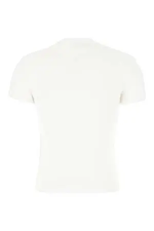 Off-White Ribbed T-shirt With Logo Detail - Multicolor