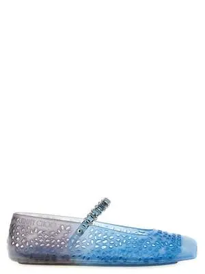 JIMMY CHOO The Jelly' Ballet Flats With Crystal Strap - Blue
