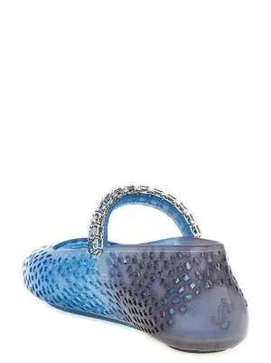 JIMMY CHOO The Jelly' Ballet Flats With Crystal Strap - Blue