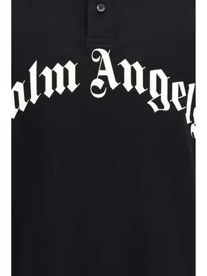 Palm Angels Curved Logo Polo - Black