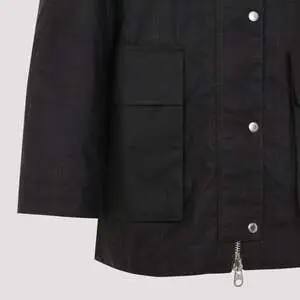 BARBOUR X GANNI Checked Waxed Cotton Duffle Jacket With Drawstring Hood