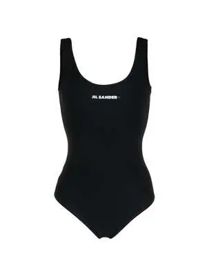 JIL SANDER One Piece Swimsuit With Logo - Black