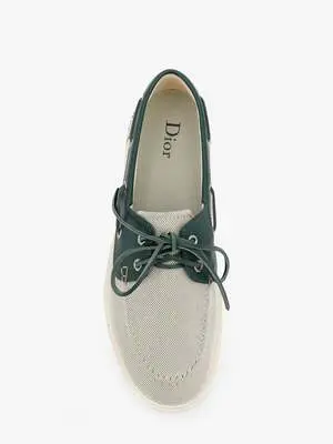 Dior Dioriviera Canvas And Leather Loafers - Green