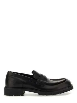 Burberry Calf Grain Leather Loafers - Black