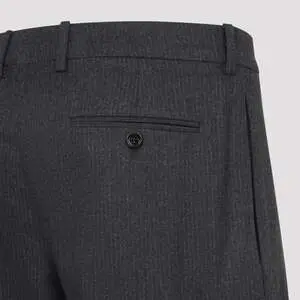 Celine Grey Wool Pinstriped Flared Pants