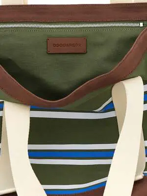 Dsquared2 D2 College" Striped Canvas Shopping Bag