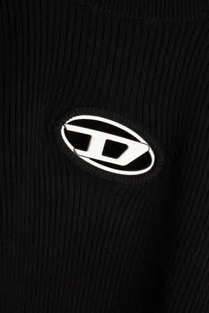 DIESEL® Sleeveless Mock Neck Knit Dress With Logo Detail