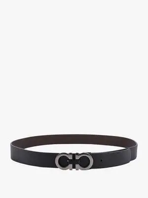 FERRAGAMO Reversible Grained Leather Belt - Multicolor