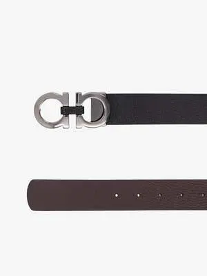 FERRAGAMO Reversible Grained Leather Belt - Multicolor