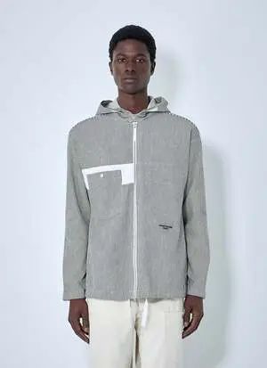 Stone Island Striped Cotton Hooded Zip Jacket
