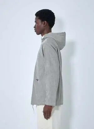 Stone Island Striped Cotton Hooded Zip Jacket
