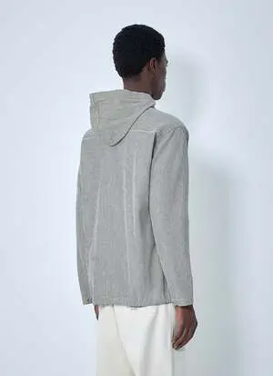 Stone Island Striped Cotton Hooded Zip Jacket