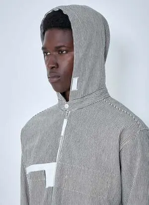Stone Island Striped Cotton Hooded Zip Jacket