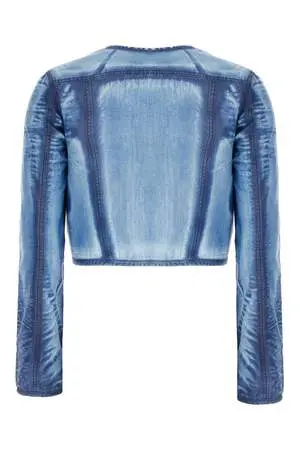 DIESEL® Cropped Denim Jacket With Button Details
