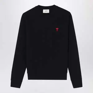 AMI Paris De Coeur Crewneck Sweatshirt - Black