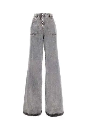 Etro Wide Leg Jeans With Button Detail - Multicolor