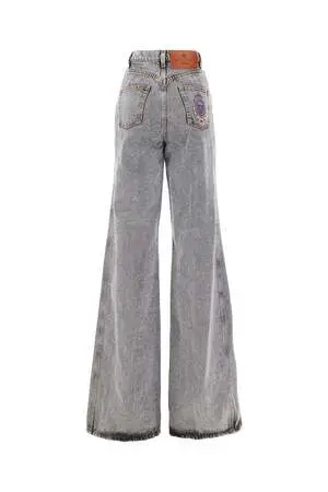 Etro Wide Leg Jeans With Button Detail