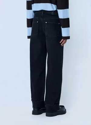 Bottega Veneta Wide-leg Denim Jeans With Contrast Stitching