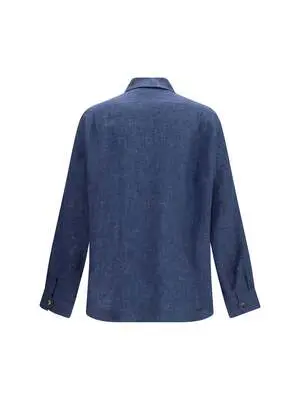 Brunello Cucinelli Easy Fit Linen Shirt - Blue