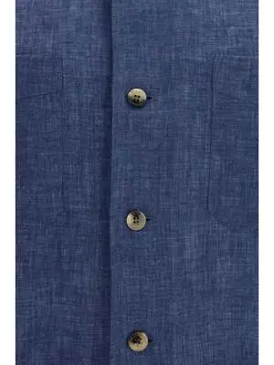 Brunello Cucinelli Easy Fit Linen Shirt - Blue