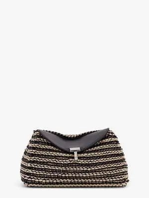 TOTEME Mini T-lock Clutch In Woven Leather - Multicolor