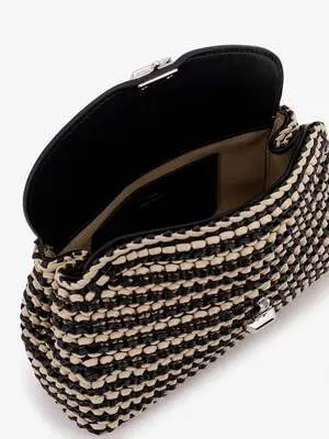 TOTEME Mini T-lock Clutch In Woven Leather - Multicolor