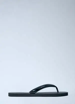 Prada Embossed Logo Leather Flip-flop Sandals