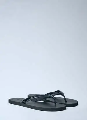 Prada Embossed Logo Leather Flip-flop Sandals