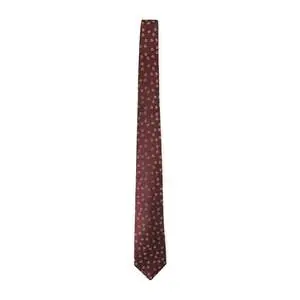 Kiton Embroidered Silk Neck Tie - Red