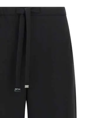 Max Mara S Mmargenta' Joggers In Pure Wool Crêpe Gabardine - Black
