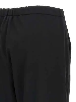 Max Mara S Mmargenta' Joggers In Pure Wool Crêpe Gabardine - Black
