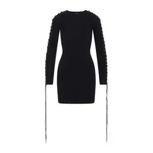 Balenciaga Lace-up Mini Dress - Black