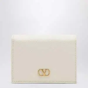 Valentino Garavani Vlogo Signature Ivory Leather Wallet - White