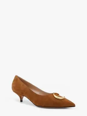 Dior Suede Pumps With Metal Cd Initials - Multicolor