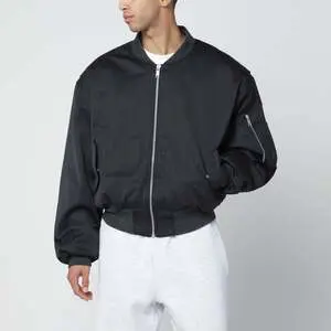 ENTIRE STUDIOS Entire Studios Wool-Blend Zip-Up Bomber Jacket Gray