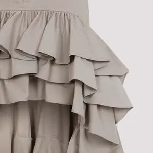Moschino Cotton Blend Ruffled Asymmetrical Skirt - Multicolor