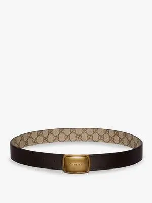 Gucci Gg Supreme Belt With Engraved Buckle - Multicolor