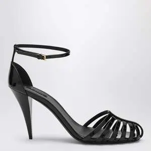 Givenchy Patent Leather Cage Heeled Sandals - Black