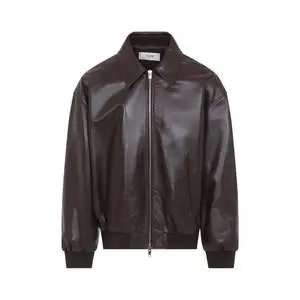 Celine Teddy Jacket In Calf Leather - Brown