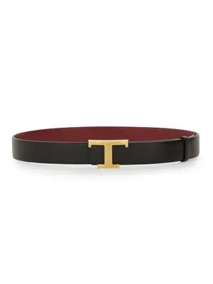 TOD'S Reversible Belt With T Buckle - Black