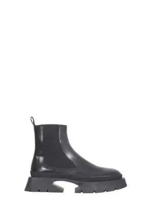 JIL SANDER Leather Chelsea Boots With Block Heel