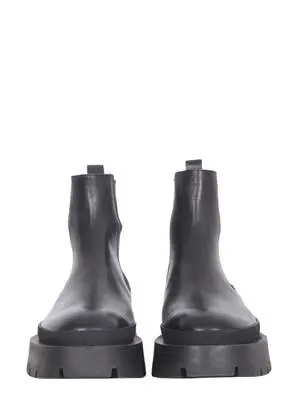 JIL SANDER Leather Chelsea Boots With Block Heel
